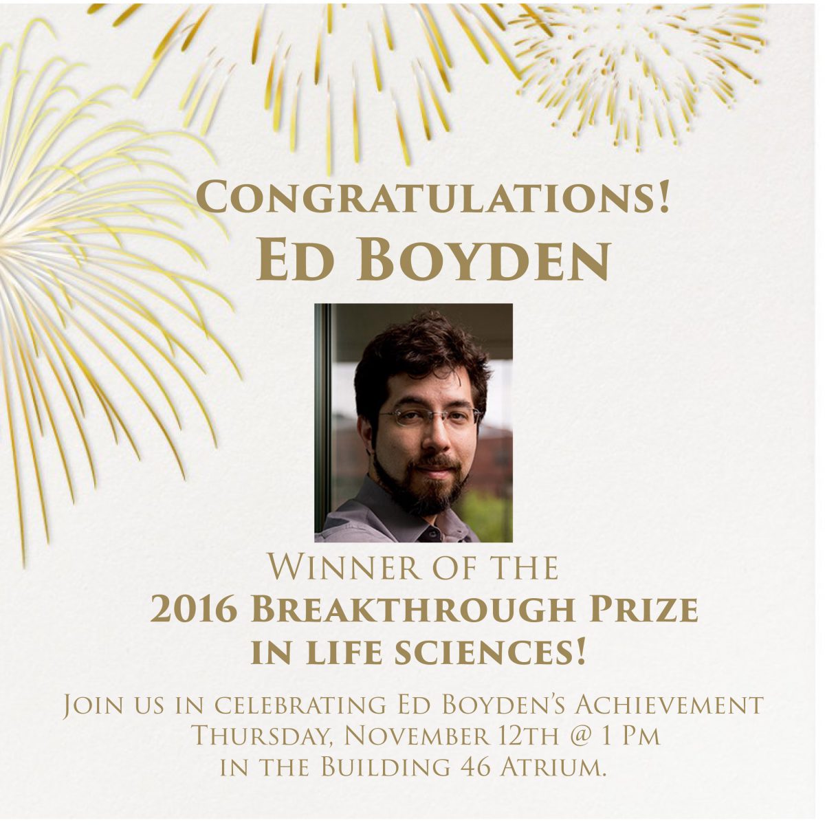 Congratulations Ed Boyden! - MIT McGovern Institute